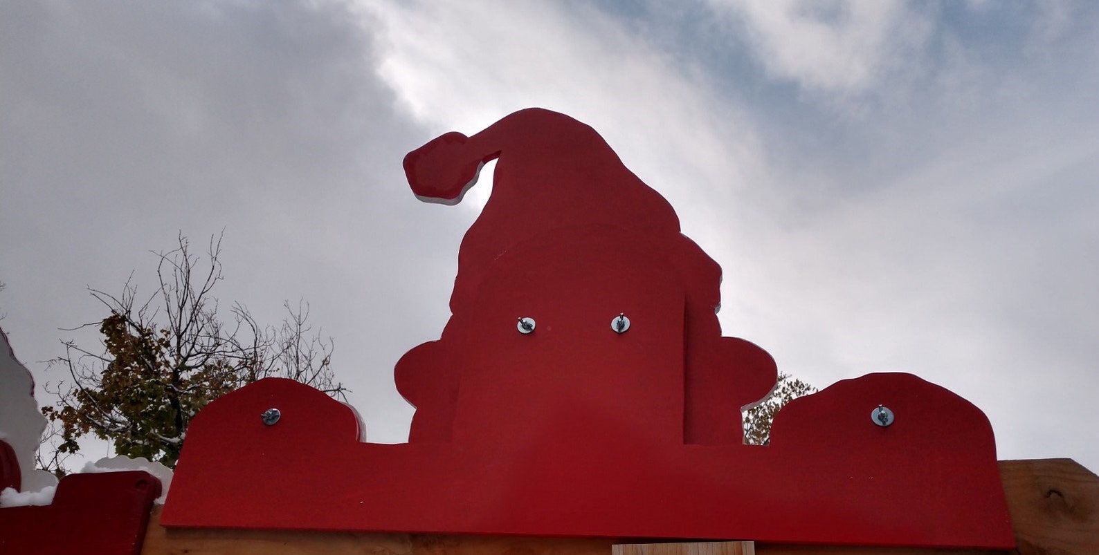 Jumbo Santa Claus Christmas Fence Peeker Outdoor Holiday - Etsy