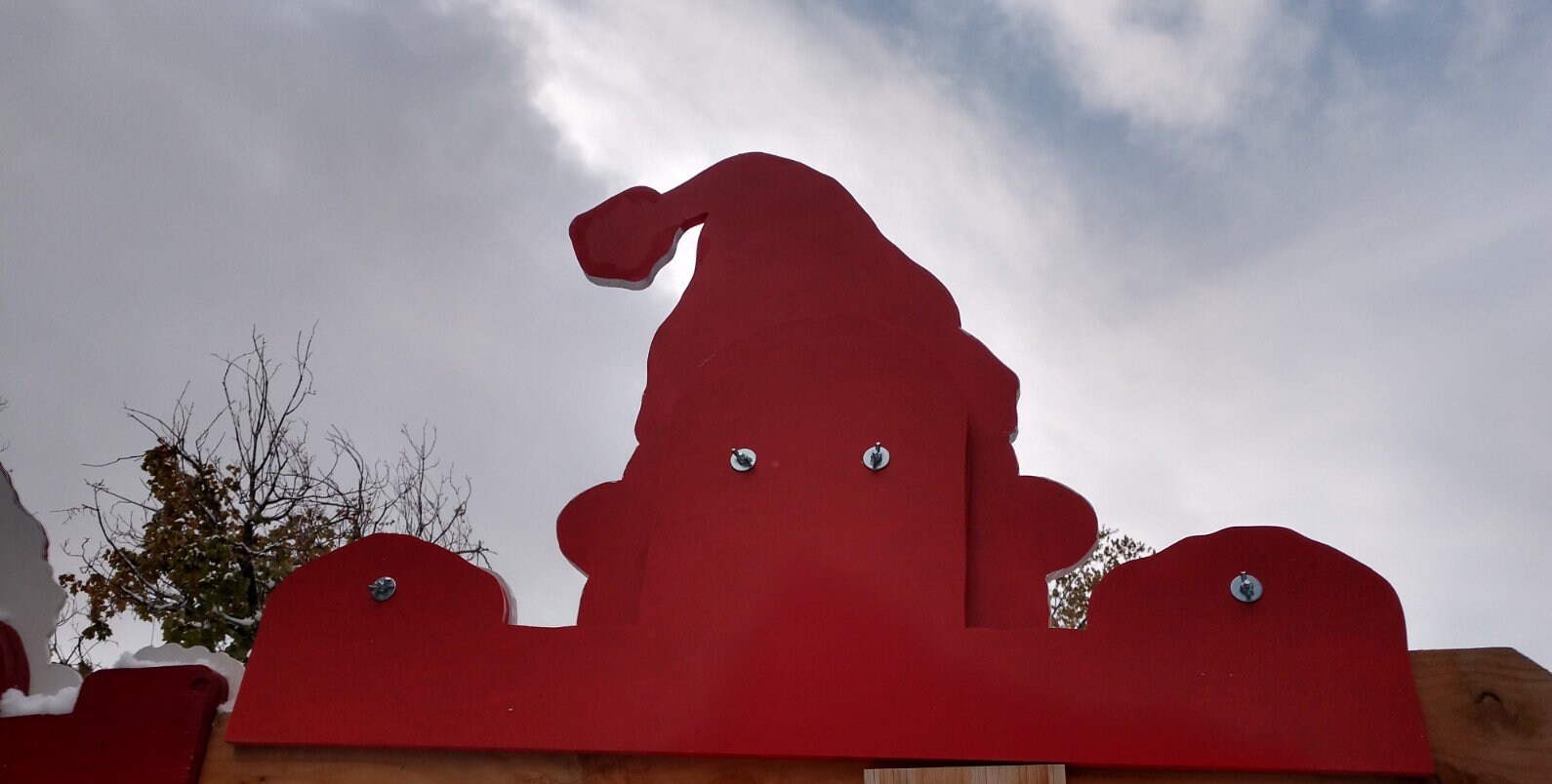 Jumbo Santa Claus Christmas Fence Peeker Outdoor Holiday - Etsy