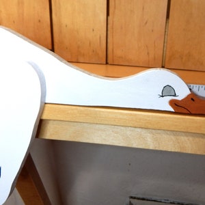 Lazy White Duck Shelf or Fence Sitter Yard Art Garden - Etsy