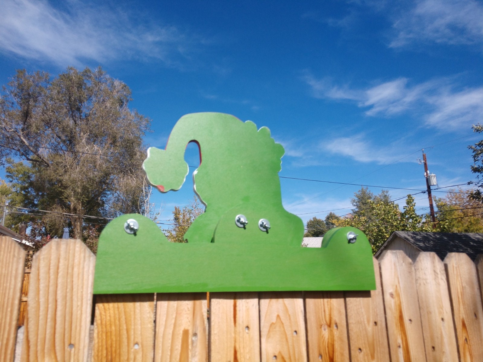 Happy Grinch Christmas Fence Peeker Outdoor Holiday Decorative Sign - Etsy