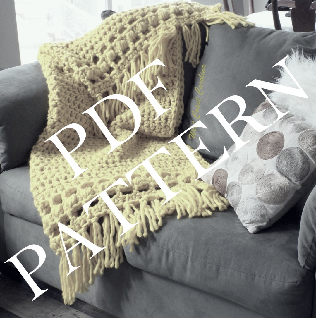 PDF Crochet Pattern Boho Puff Stitch Throw - Etsy