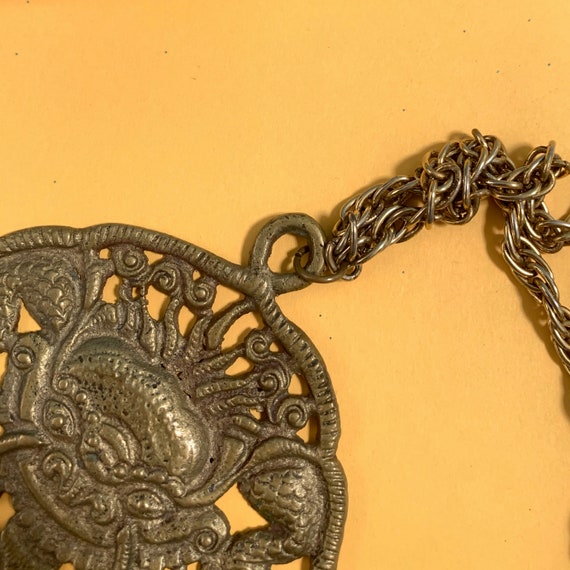 Vintage 60s / 70s Stylized Dragon Oversized Brass-Ton… - Gem