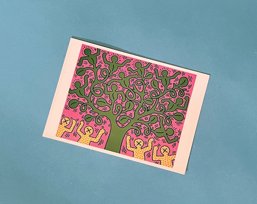 Vintage 80s KEITH HARING Human Tree Postcard - Etsy