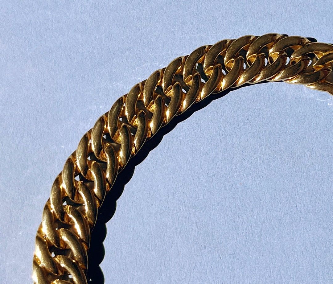 Vintage 90s Gold-tone Oversized Cuban Link Choker Necklace - Etsy