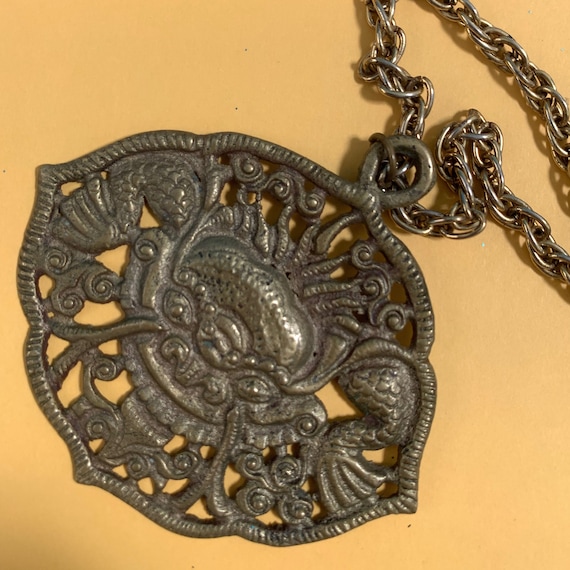 Vintage 60s / 70s Stylized Dragon Oversized Brass-Ton… - Gem
