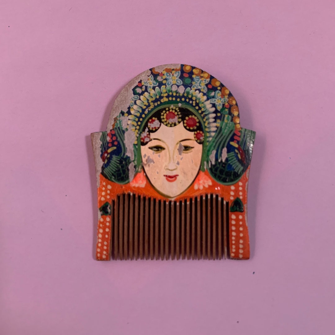 Vintage Chinese Hand-painted Mini Comb - Etsy
