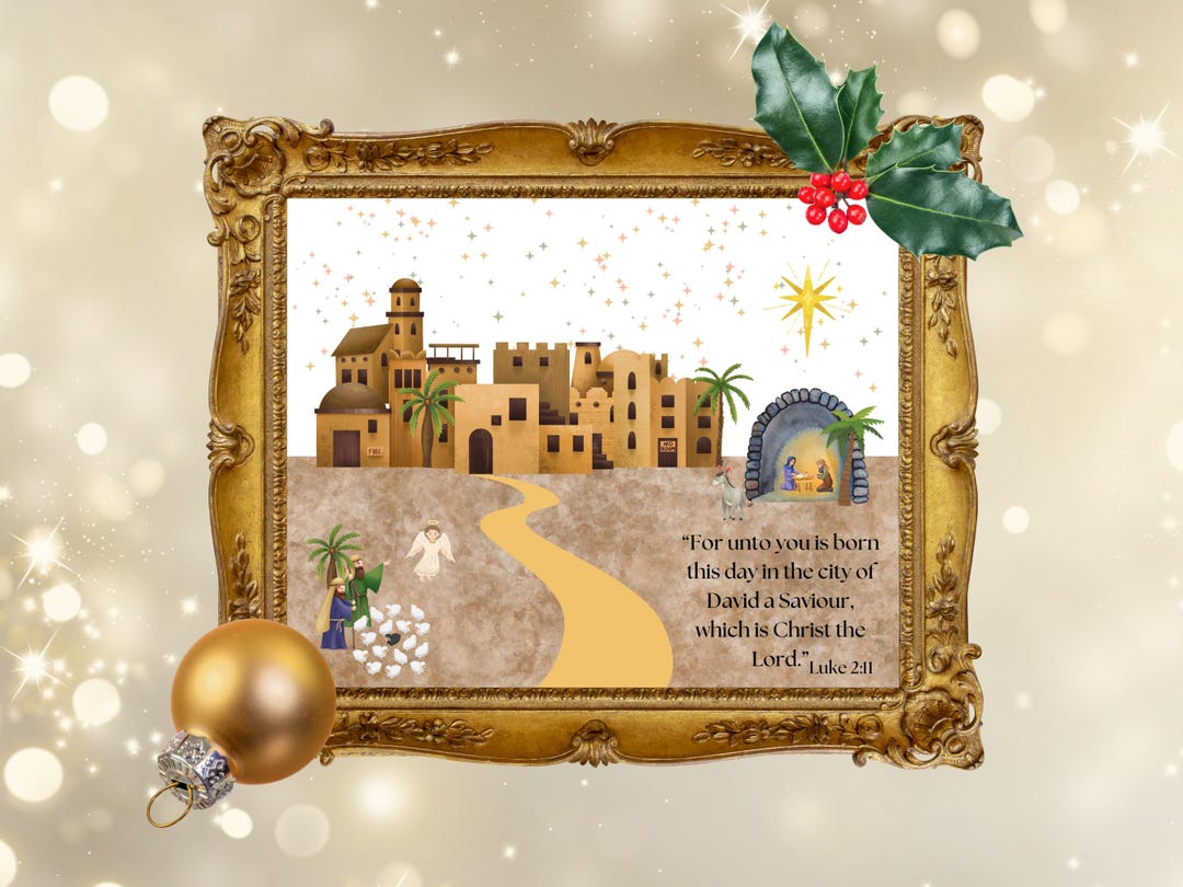 Christmas Verse Wall Art Bible Inspired Digital Print 8x10 Home