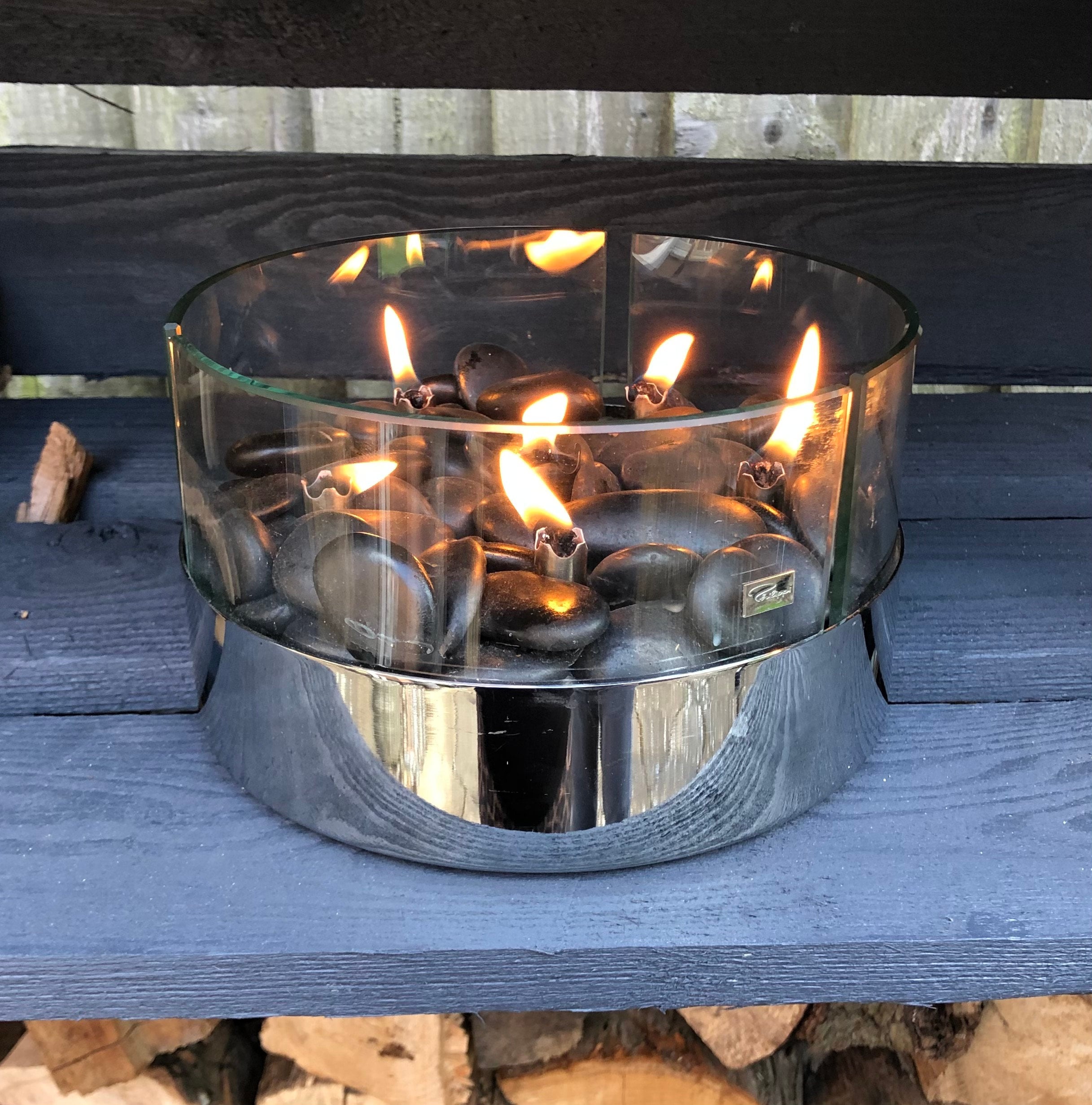 Garden Outdoor / Indoor Glass Table Fire pit medium | Etsy