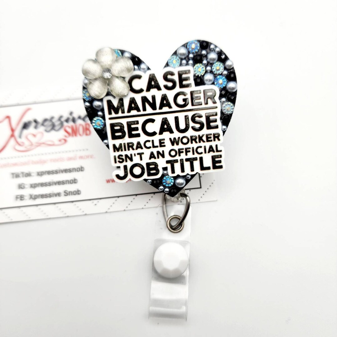Case Manager/social Worker/bling Badge Reel/msw/child - Etsy