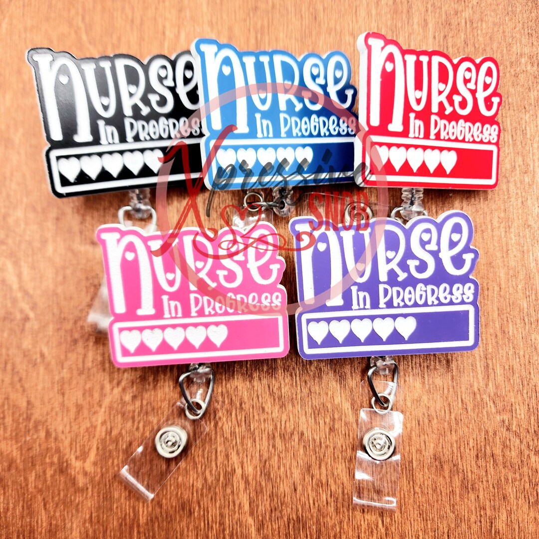 Nurse in Progress/nursing Student Bling Badge Reel/future - Etsy