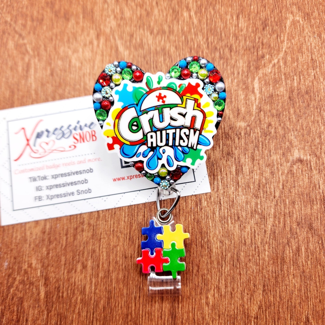Austism Awareness Badge Reel/autistic Child/puzzle Pieces/all the ...