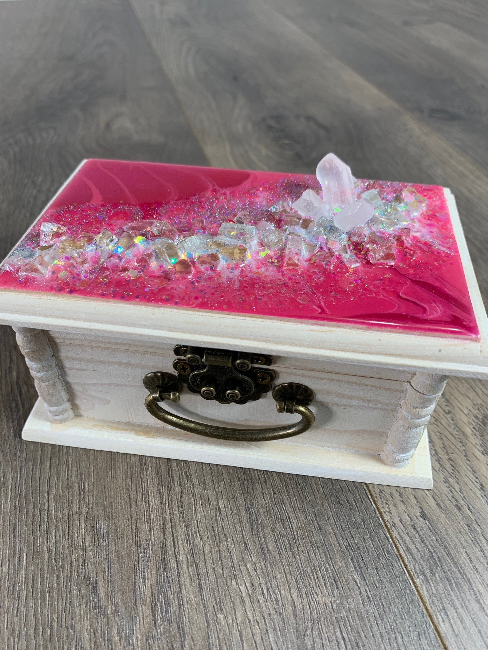 Pink Geode Box, Geode Box, Geode Art Box - Etsy