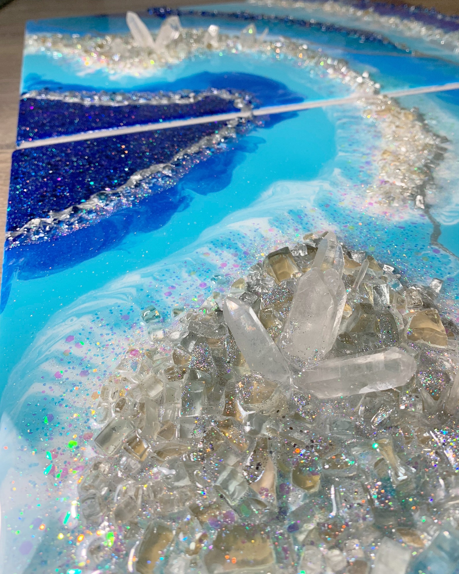 Royal Blue Geode Artwork, Resin Geode, Resin Art Decor, - Etsy