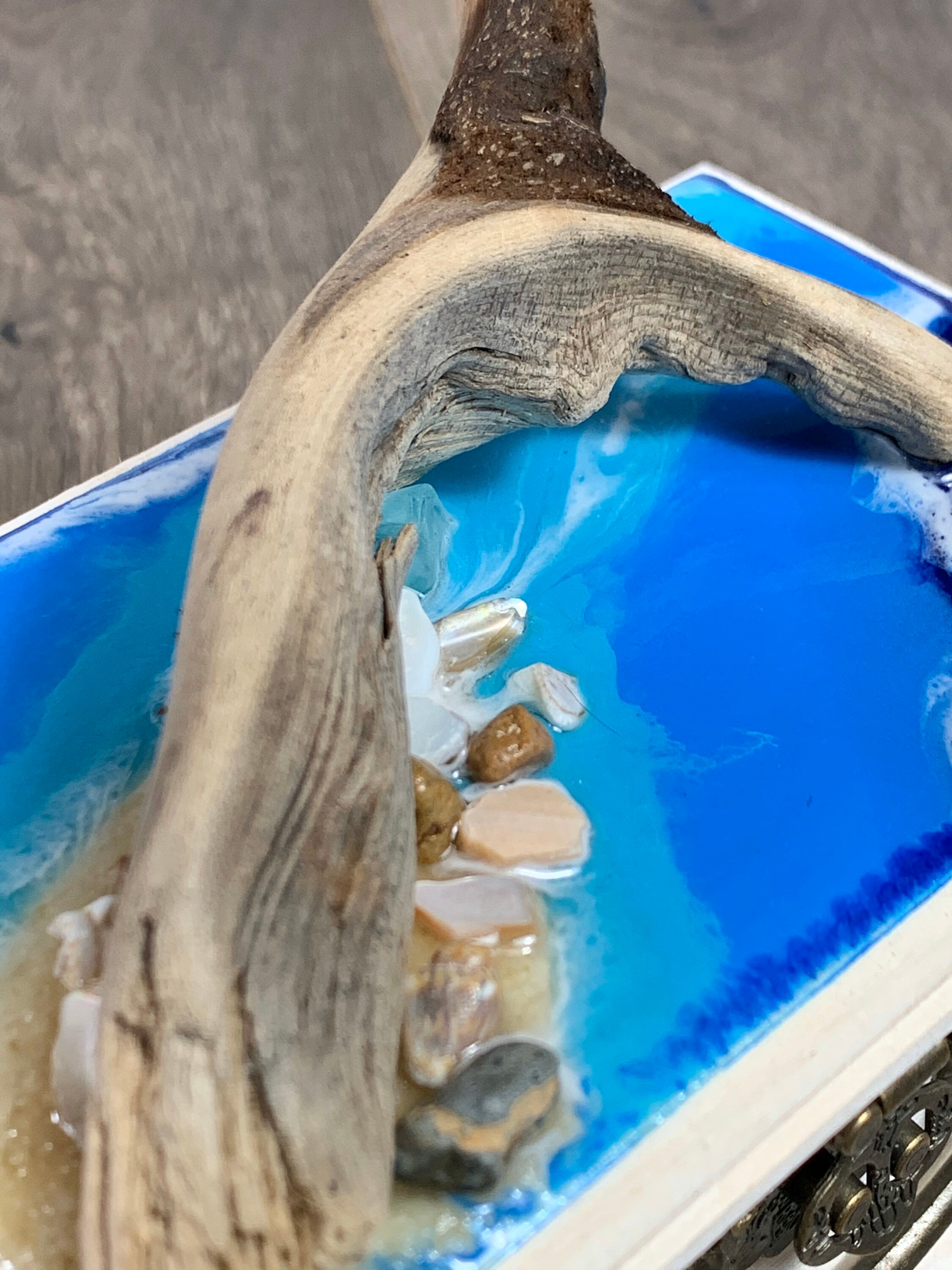 Resin Ocean Box, Resin Box, Jewelry Box, Ocean Box, Resin Ocean, Ocean ...