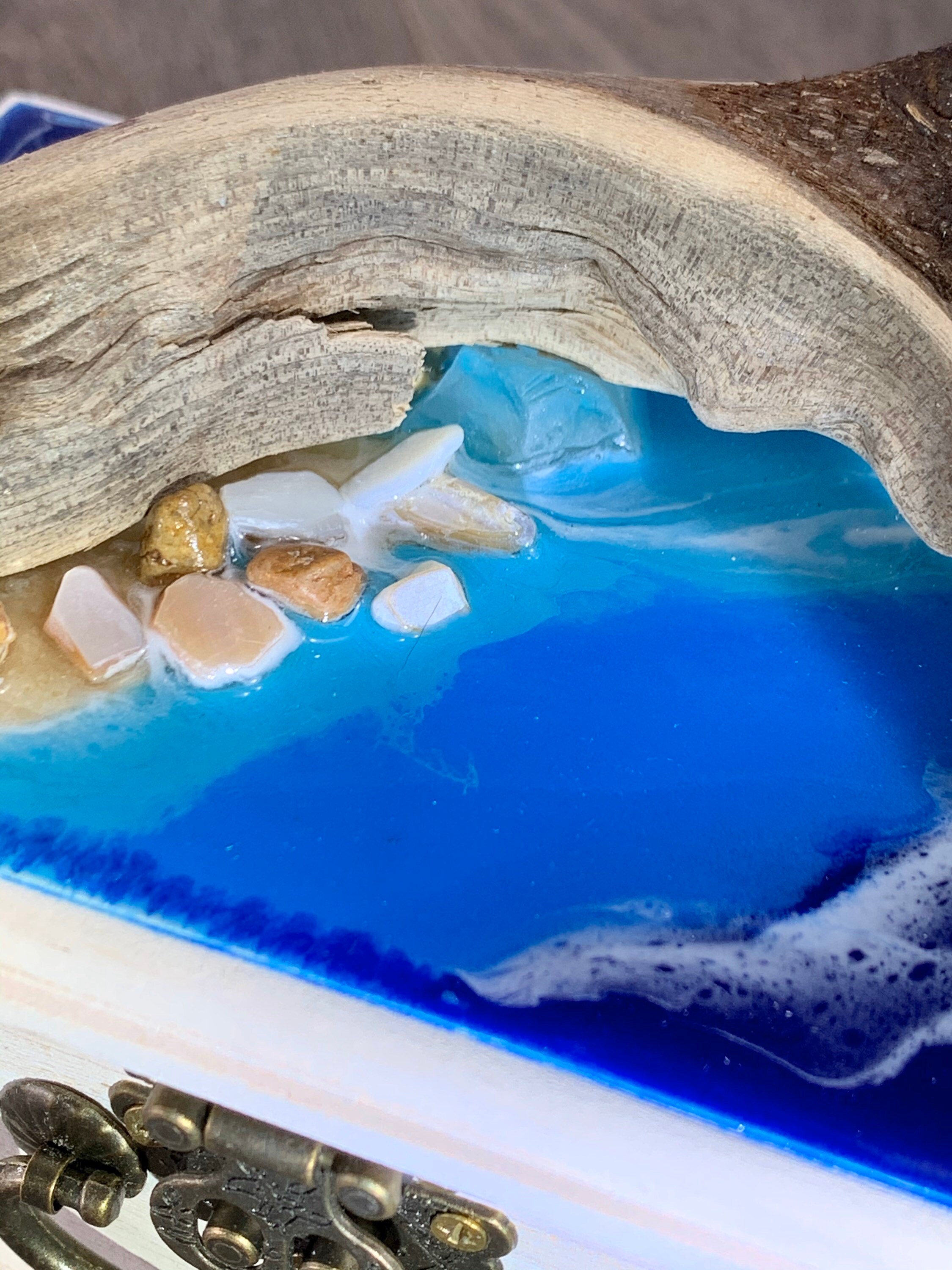 Resin Ocean Box, Resin Box, Jewelry Box, Ocean Box, Resin Ocean, Ocean ...