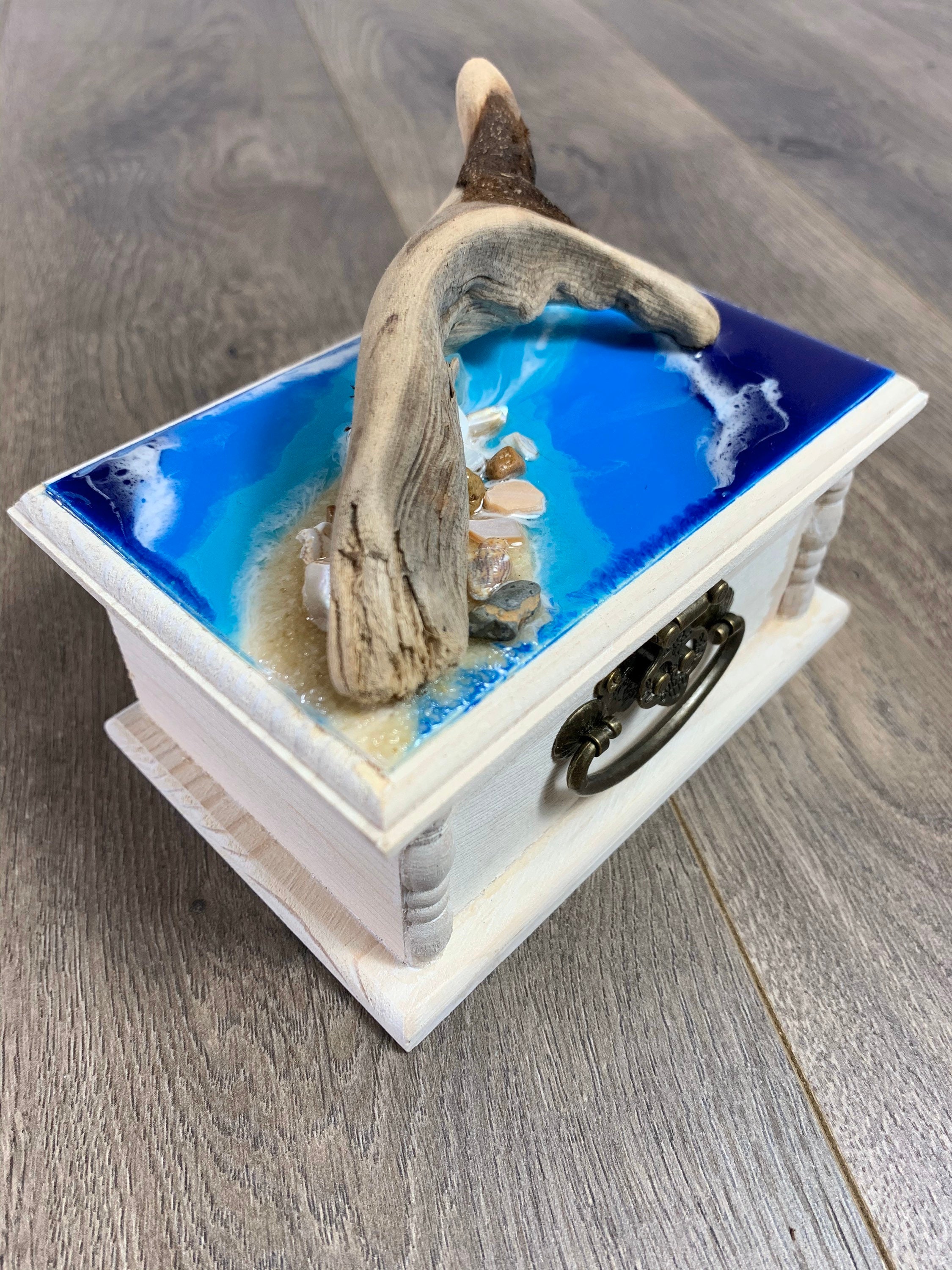 Resin Ocean Box, Resin Box, Jewelry Box, Ocean Box, Resin Ocean, Ocean ...