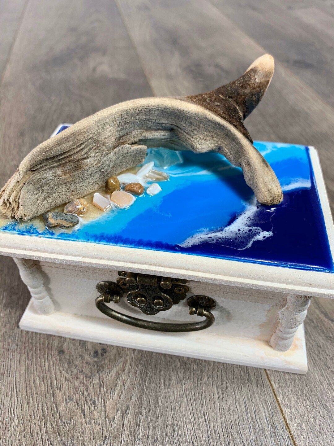 Resin Ocean Box, Resin Box, Jewelry Box, Ocean Box, Resin Ocean, Ocean ...