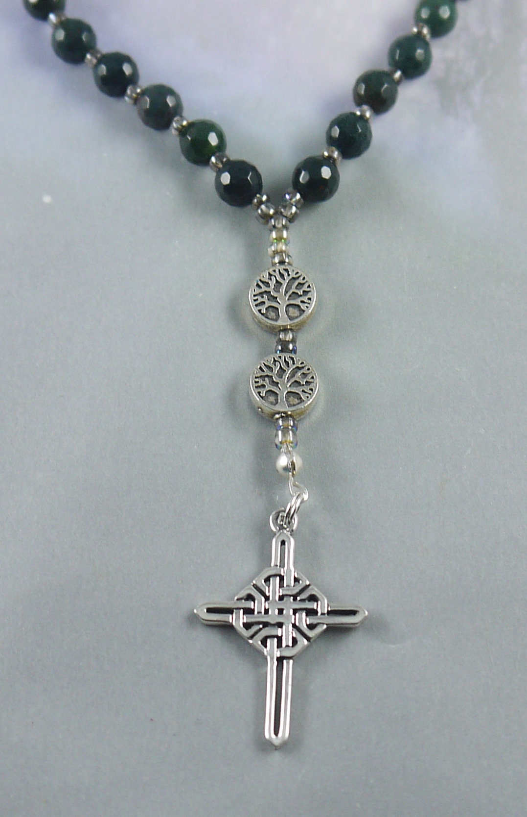 Anglican Prayer Beads Anglican Rosary, Faceted Bloodstone, Tree of Life ...