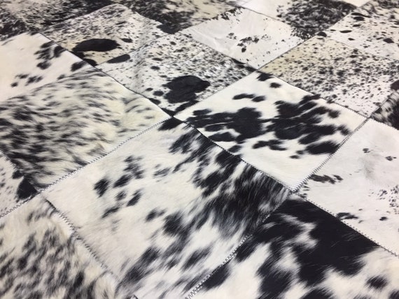 Patchwork Cowhide Rug Free Shipping Squares placed like | Etsy