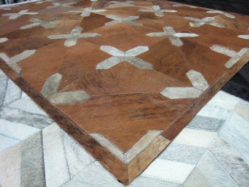 Cowhide Patchwork Rug RAW Leather Argentina COWHIDE Patchwork RUGS Free ...