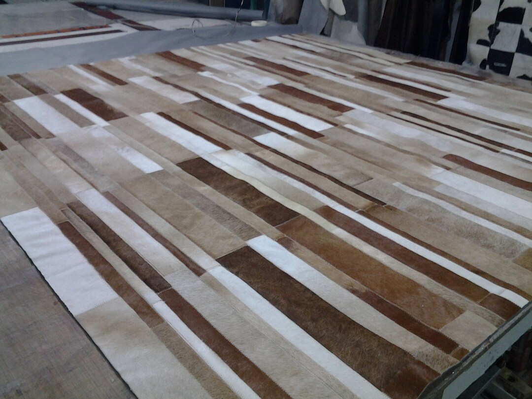 RAW Leather Argentina COWHIDE RUGS Patchwork Free Shipping - Etsy