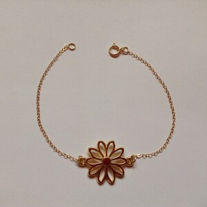 Gold Daisy Bracelet, Daisy Bracelet, Daisy Jewelry, Gold Flower ...