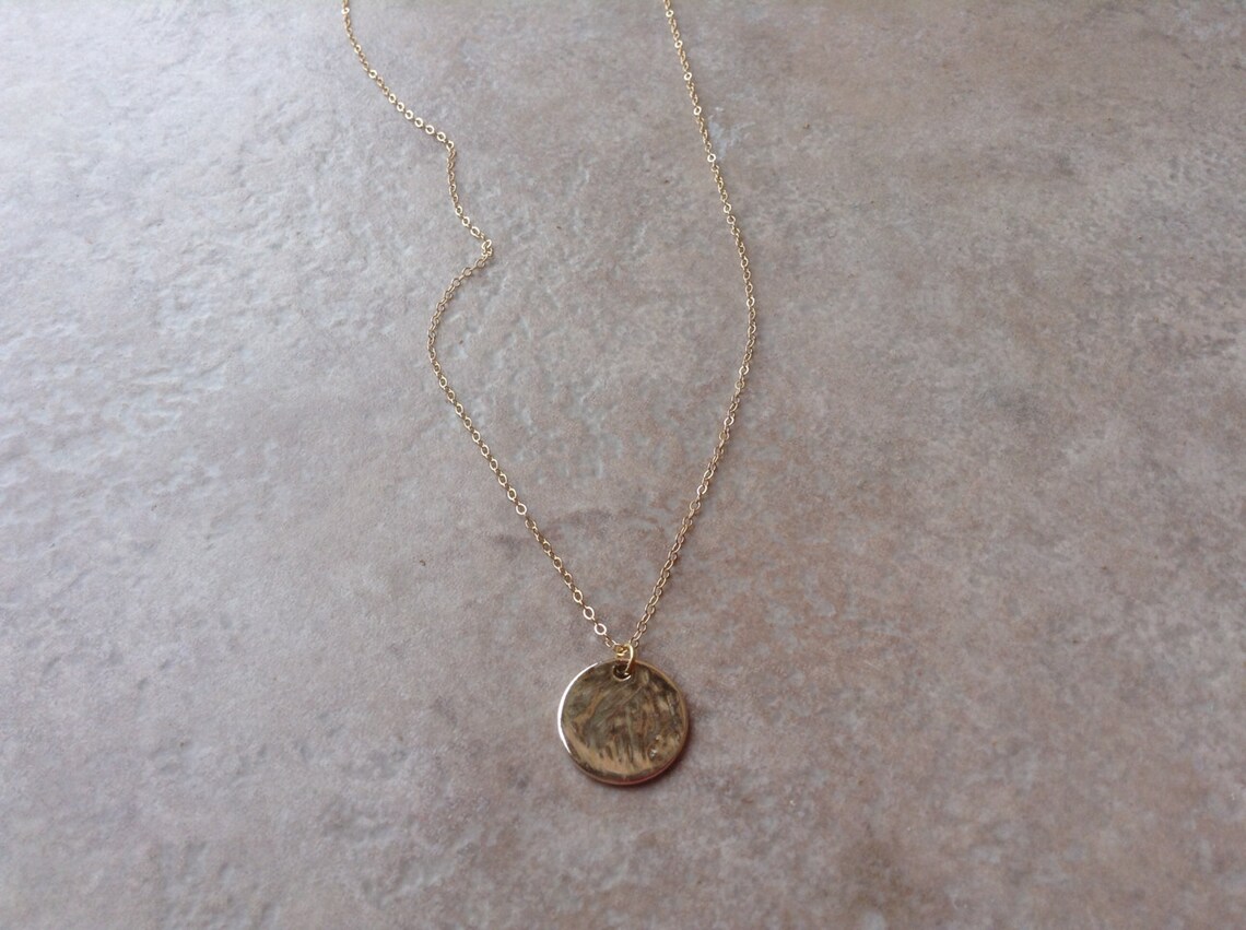 Gold Disc Necklace, Gold Medallion Necklace, Gold Bead Necklace , Gold ...