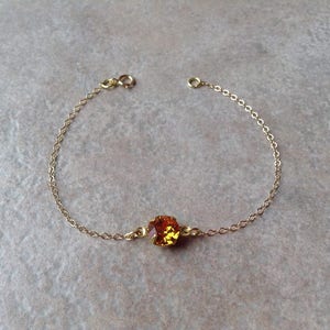 Dark Topaz Bracelet, Minimalist Gold Bracelet, Gold Dainty Bracelet ...