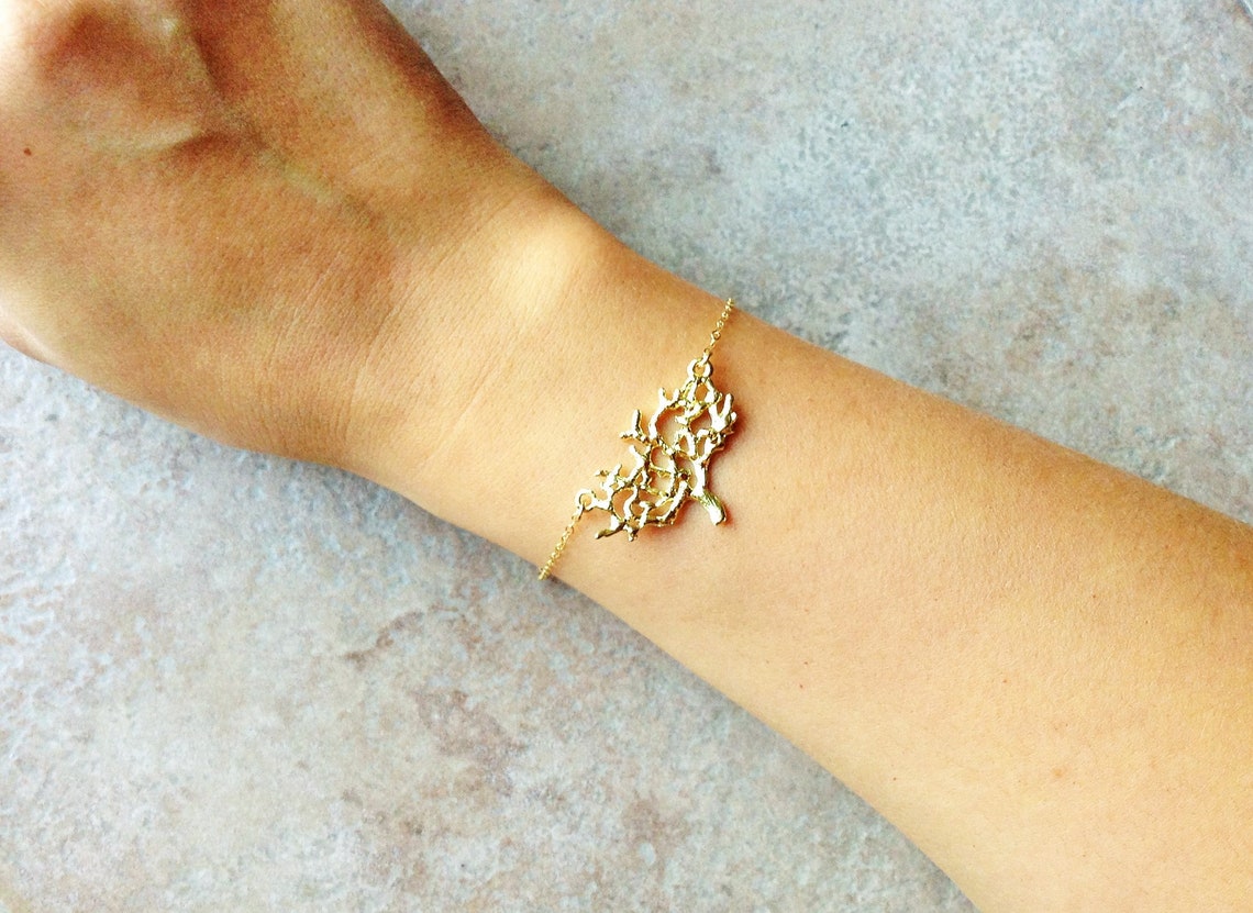 Gold Tree Bracelet, Tree of Life Bracelet, Minimalist Jewelry, Delicate ...