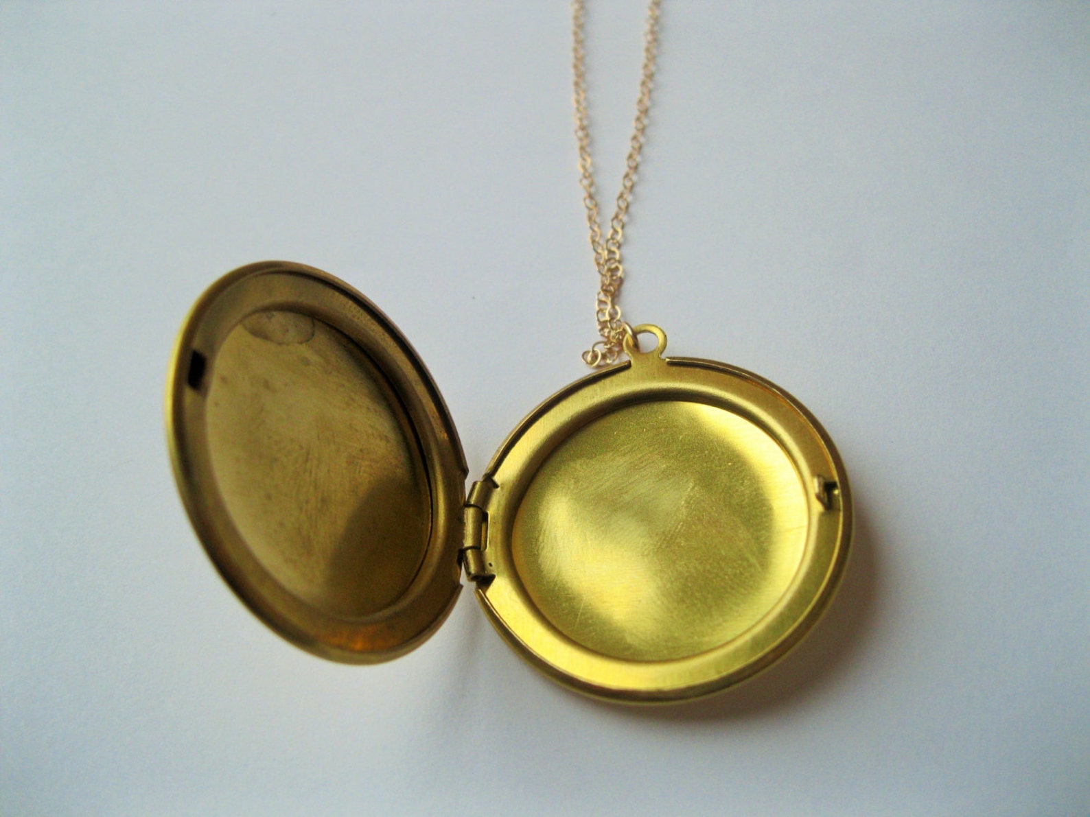 LARGE Locket Necklace, Brass Locket Necklace , Layering Necklace, Large ...