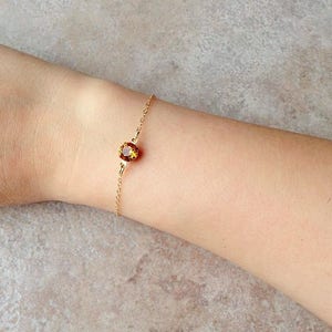 Dark Topaz Bracelet, Minimalist Gold Bracelet, Gold Dainty Bracelet ...