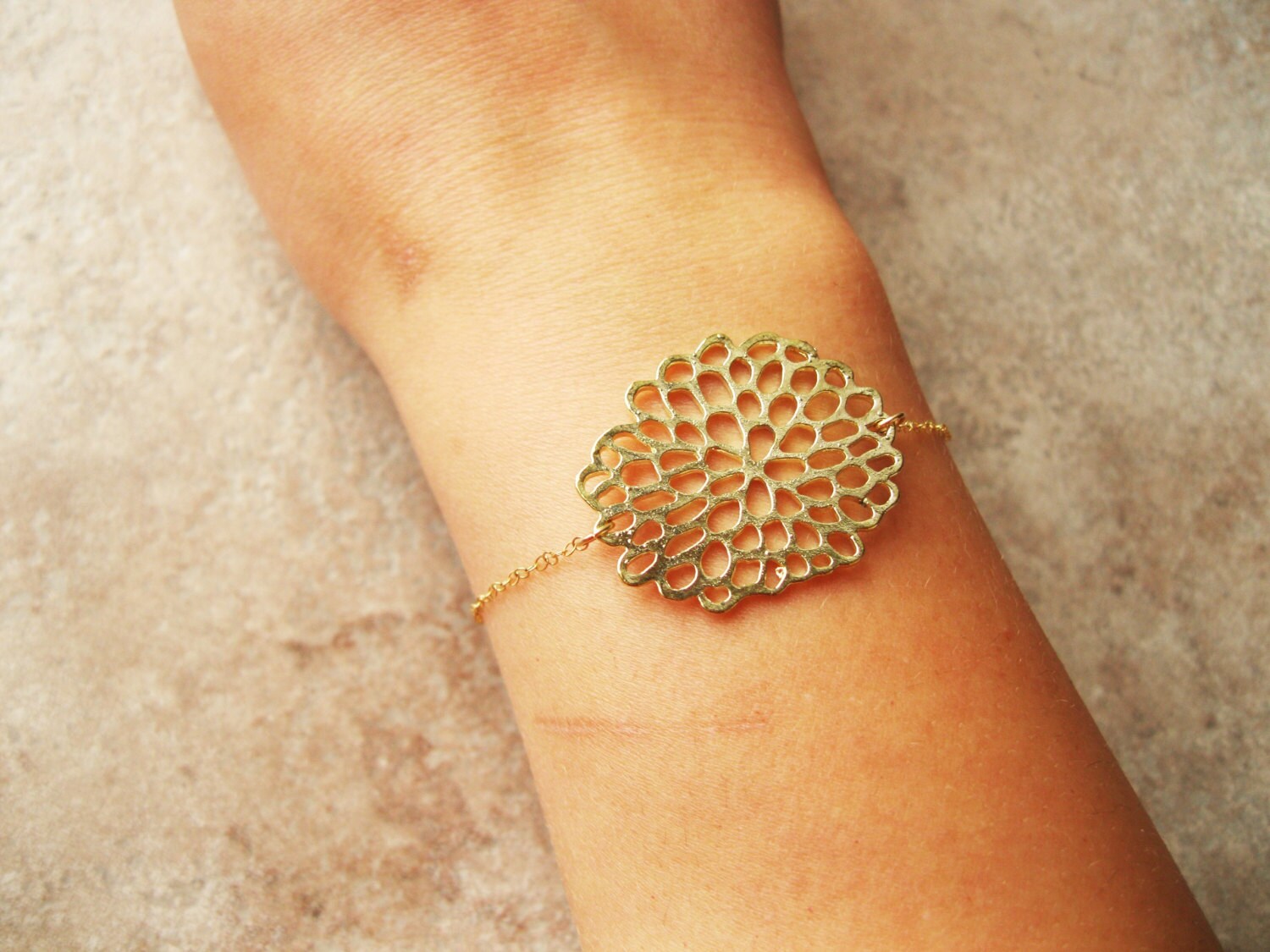 Gold Hydrangea Bracelet , Hydrangea Jewelry , Flower Bracelet ...