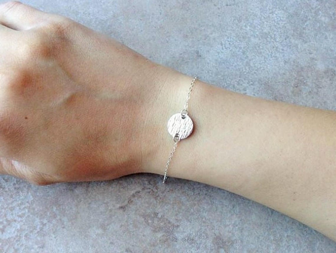 Disc Bracelet Sterling Silver Disc Bracelet Silver Disc - Etsy
