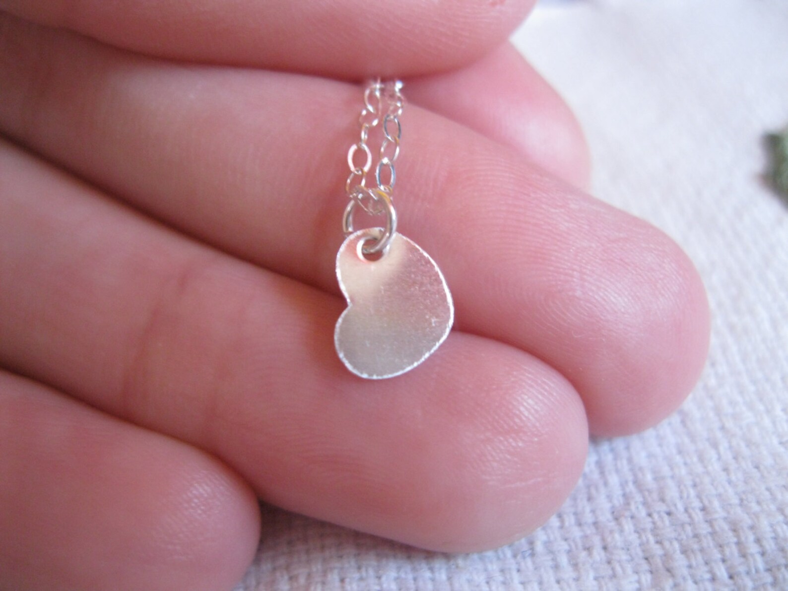 Sterling Silver Heart Necklace, Heart Necklace, Minimalist Necklace ...
