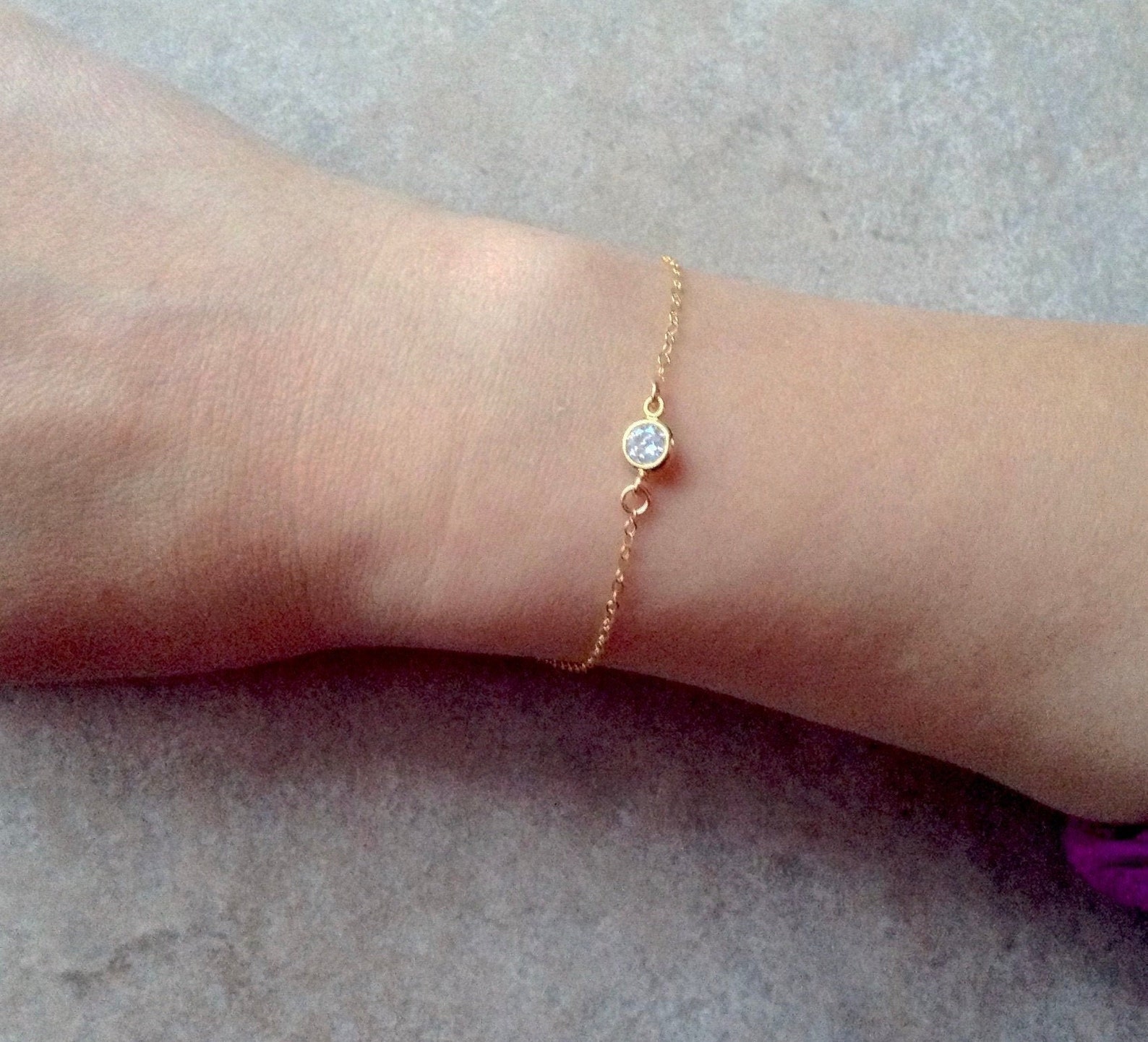 Tiny Gold Bracelet , Minimalist Bracelet, Wedding Bracelet , Delicate ...