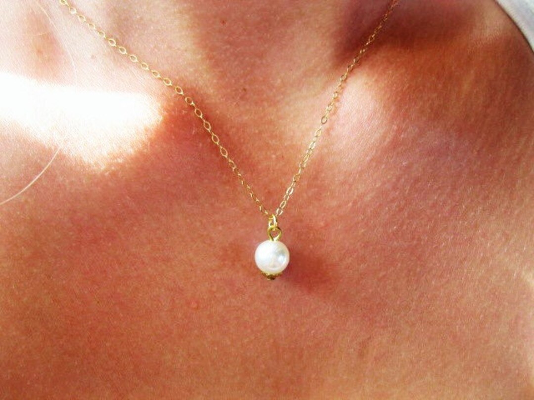 Pearl Necklace, Gold Pearl Necklace, Simple Elegant Necklace, Stylish ...