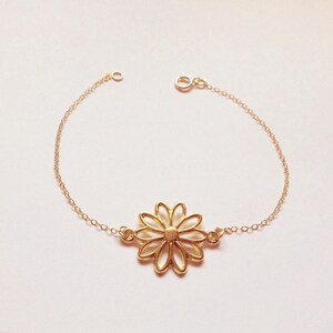 Gold Daisy Bracelet, Daisy Bracelet, Daisy Jewelry, Gold Flower ...
