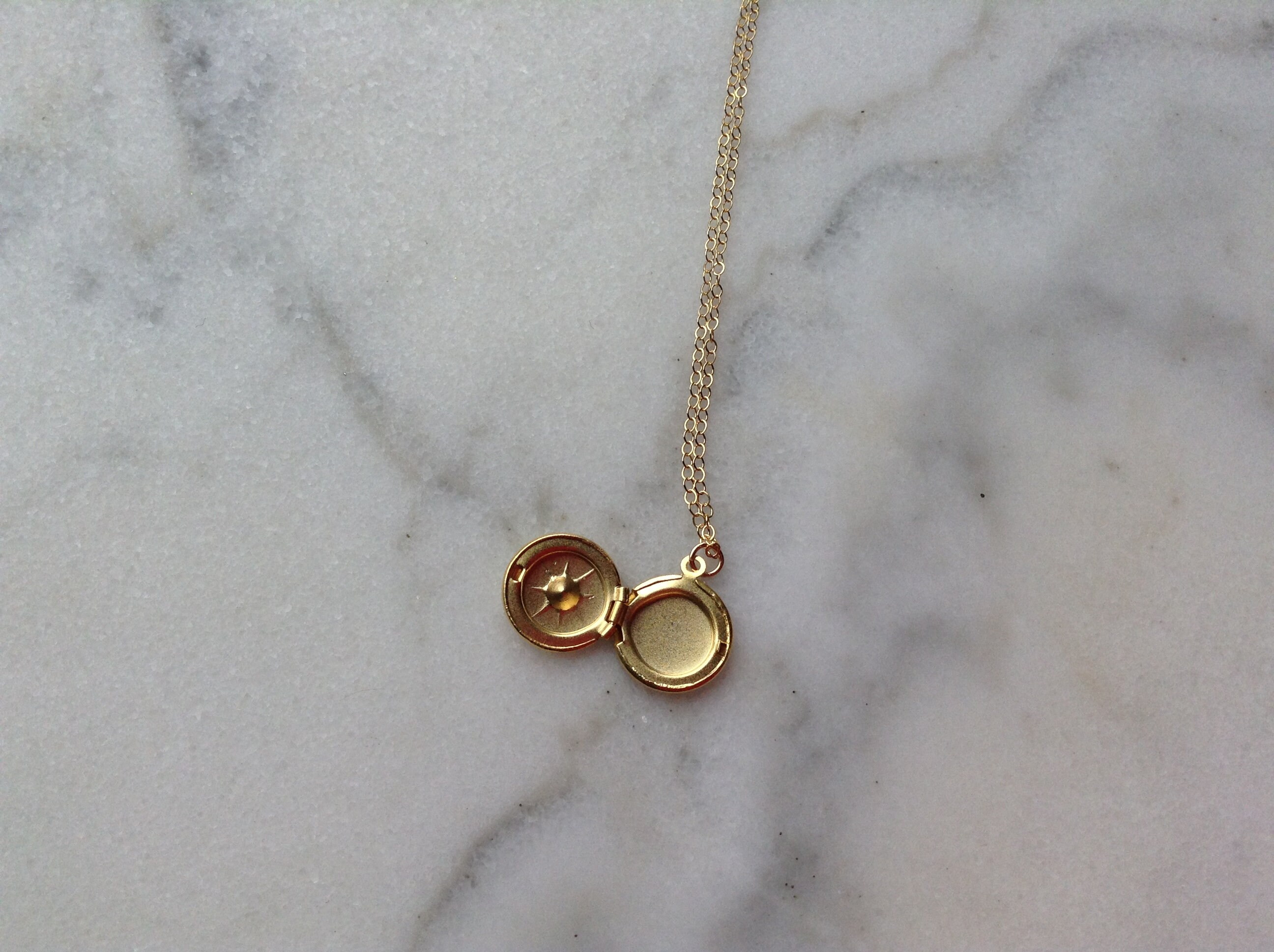 Pink Locket Necklace, Pink Starburst Locket Necklace, Layering Necklace ...