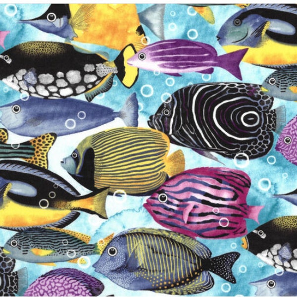 Tropical Fish Fabric - Etsy