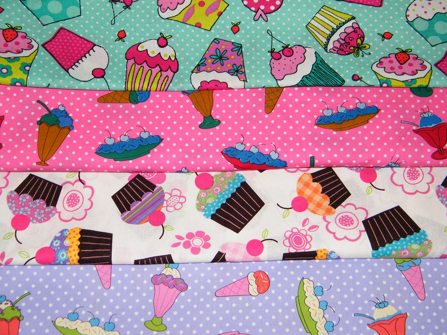 4 FQ Bundle SWEET TREATS Novelty Prints 100% Cotton Quilt | Etsy