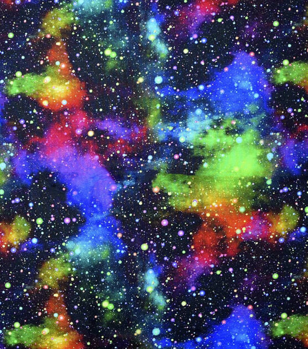 Rainbow GRAFFITI Galaxy Space Print 100% Cotton Quilt Crafting Fabric ...
