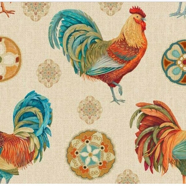 Rooster Fabric - Etsy