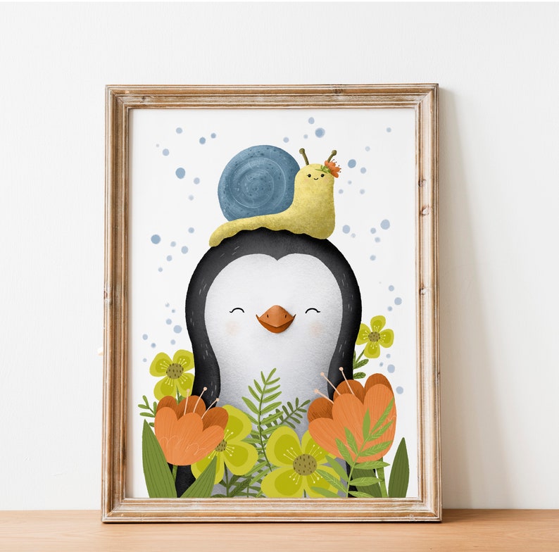 Nursery Penguin Posters for Digital Download. Set of 3 Printable ...
