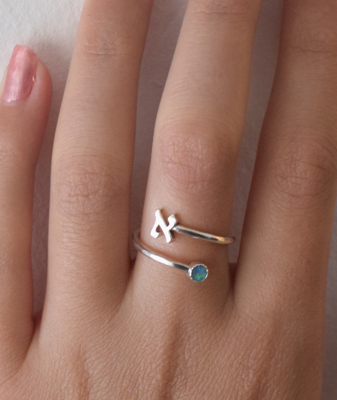 Initial Ring, Hebrew Alphabet Ring, Personalized Ring, Letter Ring,name ...