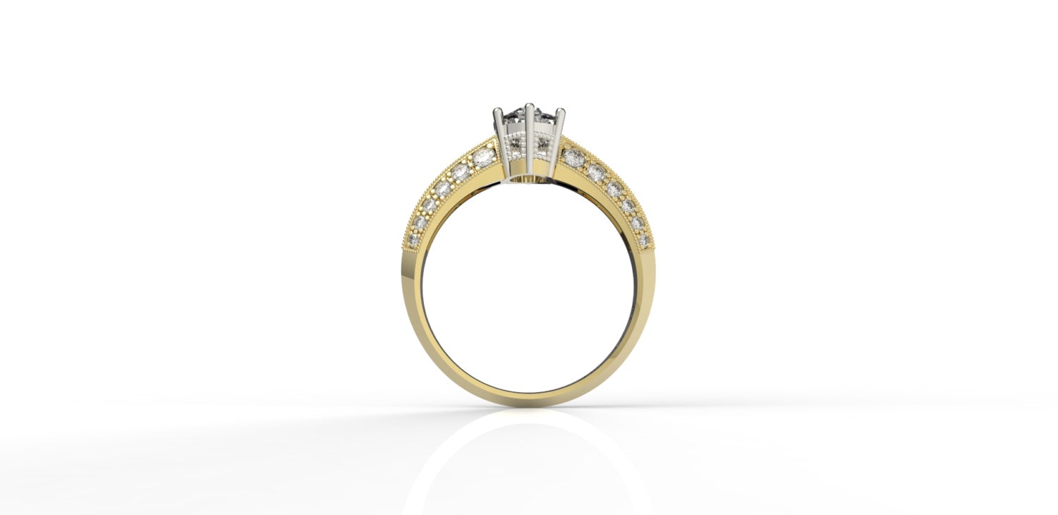 Engagement Ring 18K Gold With Diamond Engagement | Etsy