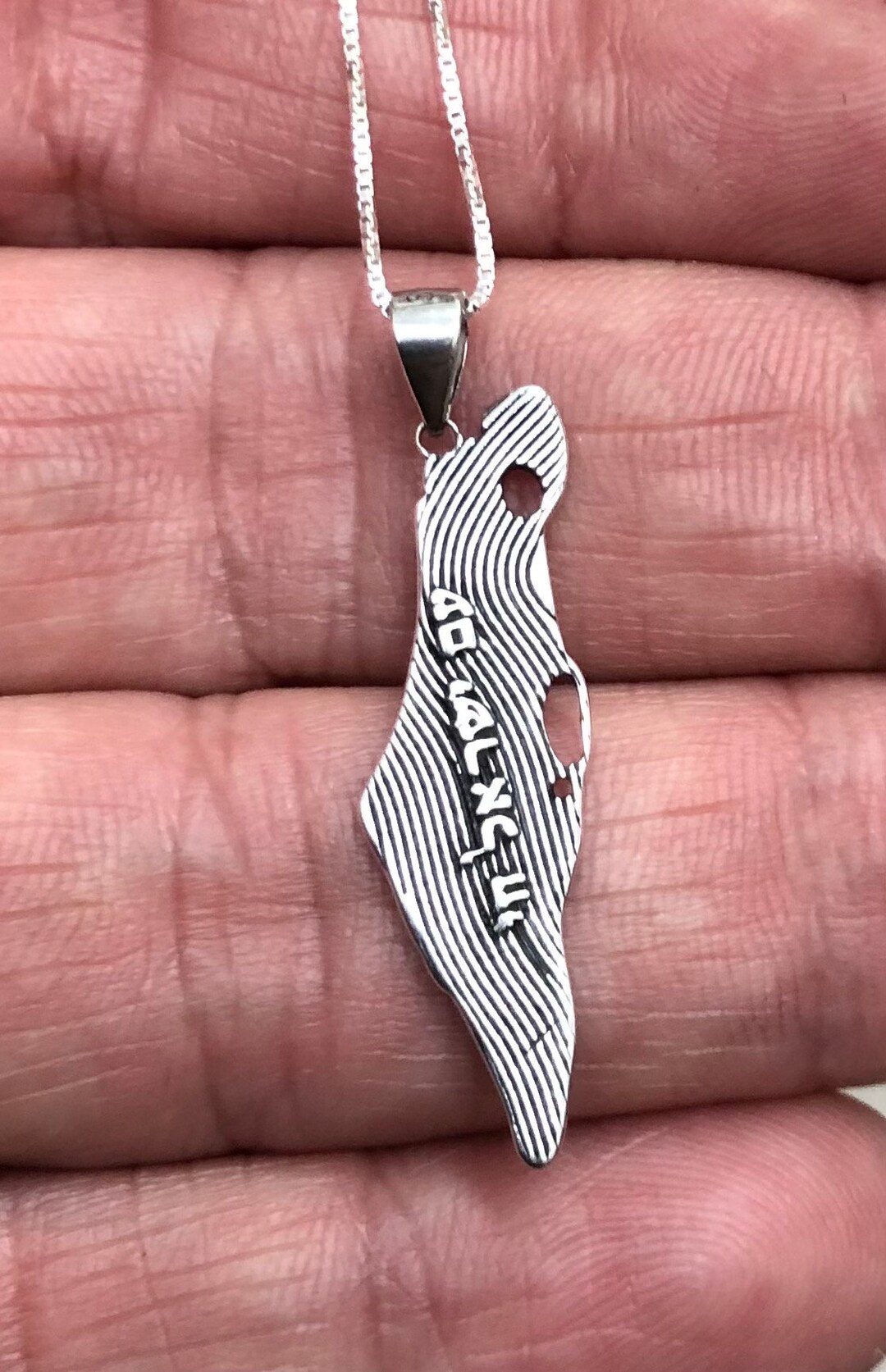 Map of Israel,silver Map of Israel Necklace, Am Israel Chai Silver Map ...