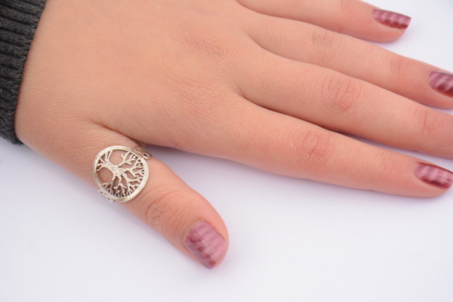 Tree of Life Ring Thumb Ring Silver Tree of Life Ring Tree - Etsy