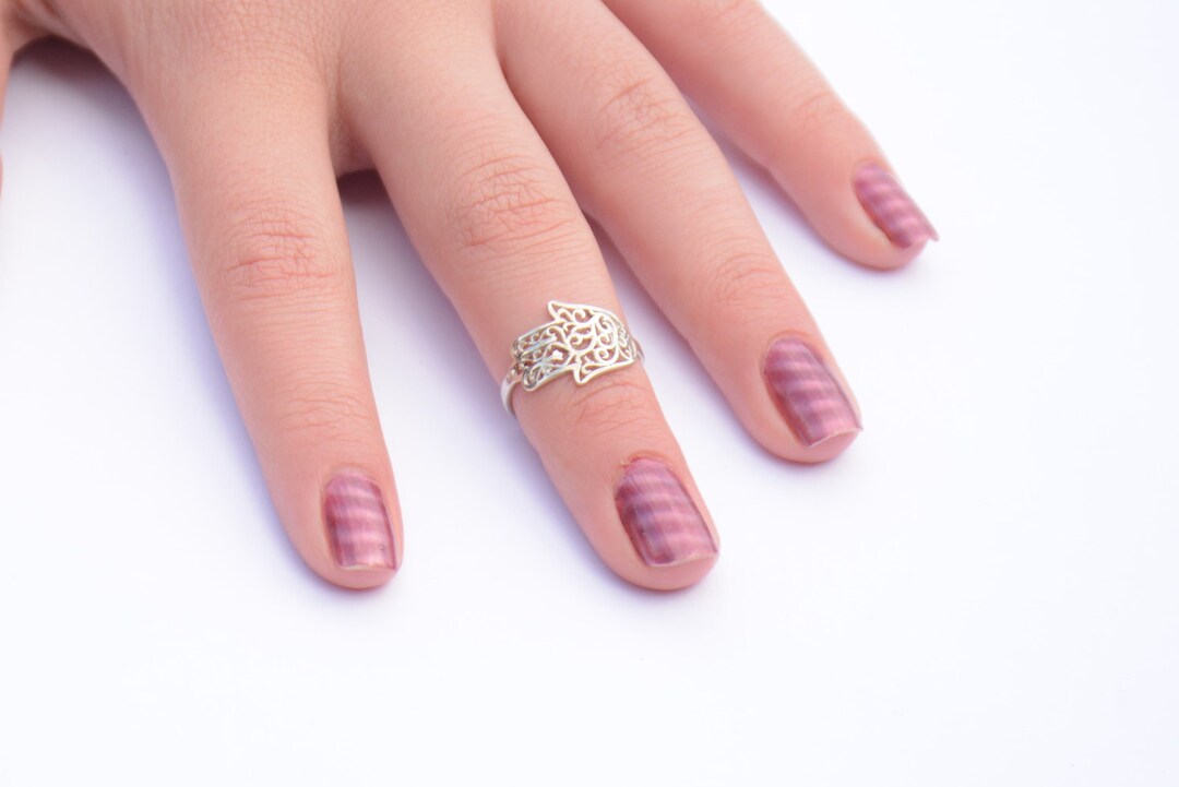 Silver Hamsa Ring: Filigree Hand of God Knuckle Ring - Etsy