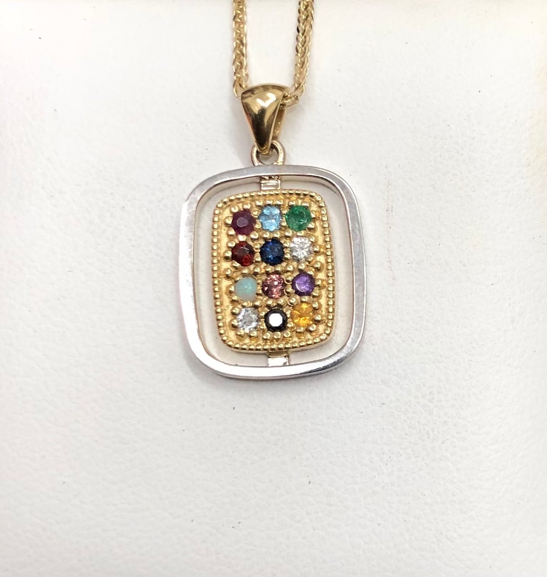 Hoshen Necklace Two Tone 14k Gold Hoshen Necklace With Pressure Stones ...