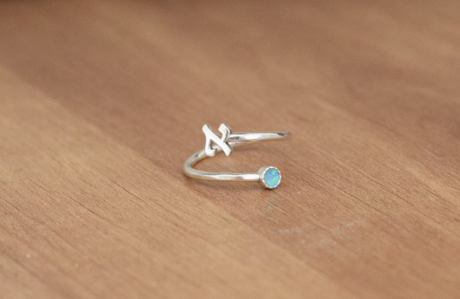 Initial Ring, Hebrew Alphabet Ring, Personalized Ring, Letter Ring,name ...